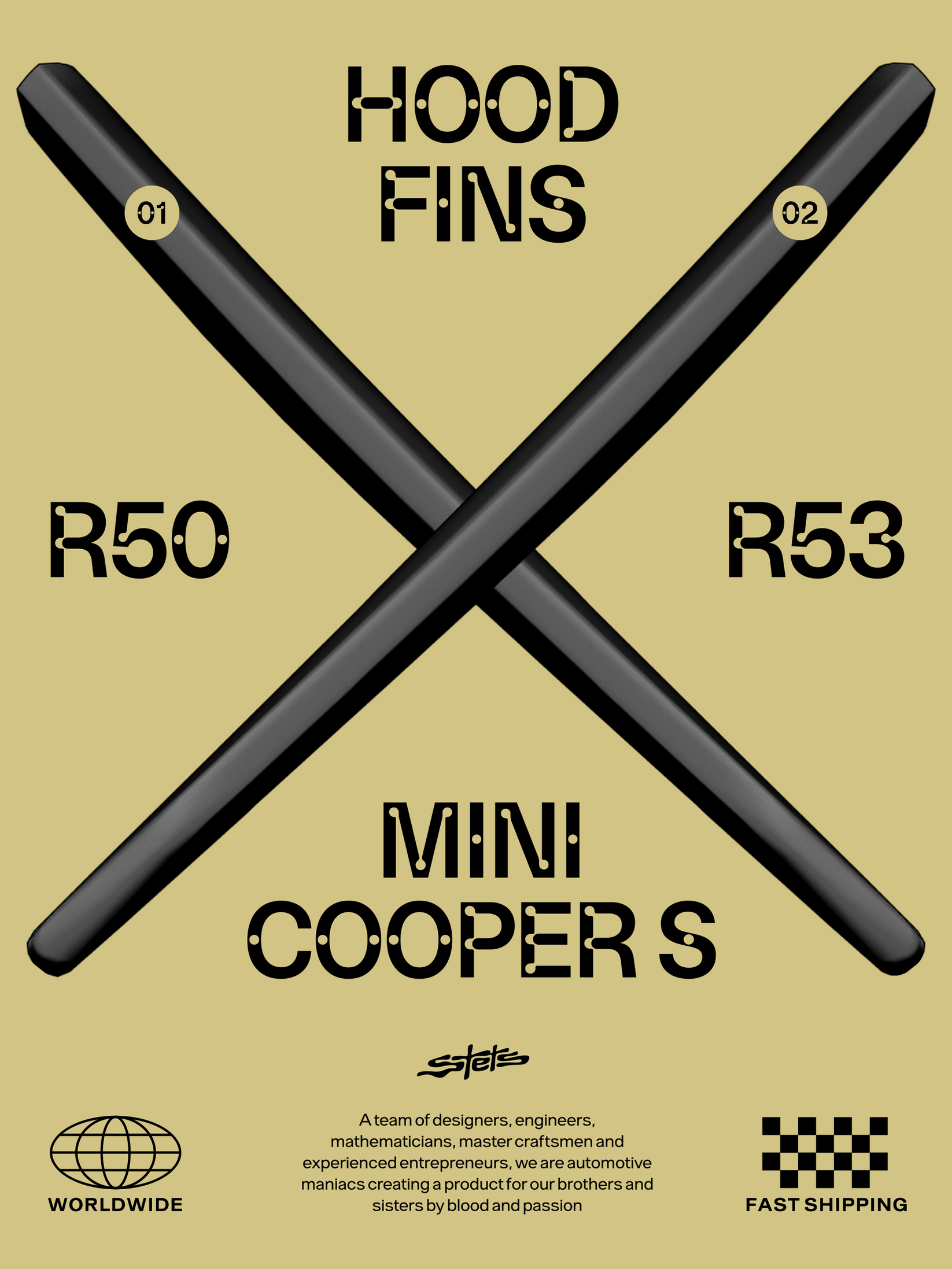 MINI Cooper S R50/R53 hood fins – STETS